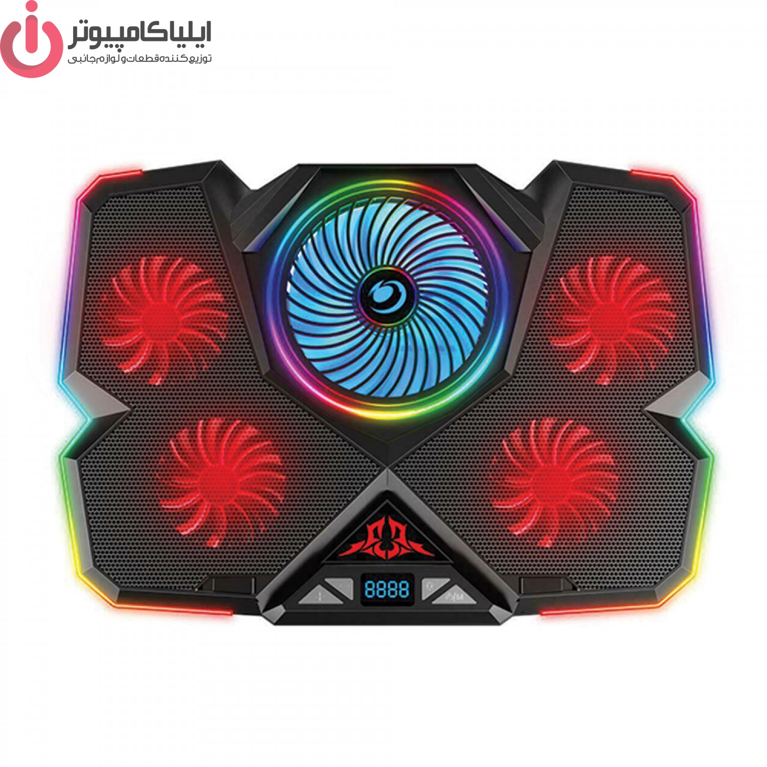 خرید و قیمت خنک کننده لپ تاپ مدل CoolCold K44 RGB پنج فن با تنظیم ارتفاع - ایلیا کامپیوتر مشهد